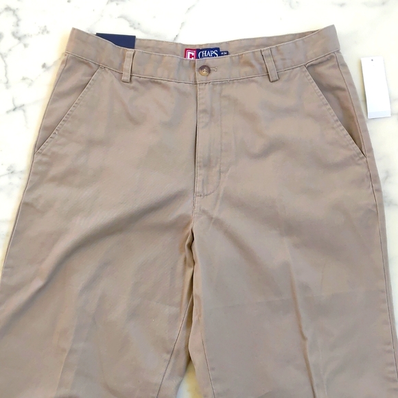 Chaps | Pants | Nwt Chaps Mens 0 Cotton Relaxed Fit Flat Front Khaki ...
